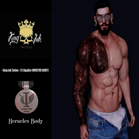 Second Life Marketplace - - King ink Tattoo - 21 (Applier INVICTUS BODY)